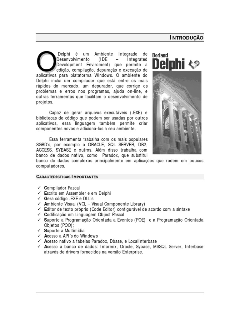 Apostila Delphi Pdf Classe Programação De Computadores Linguagem De Programação