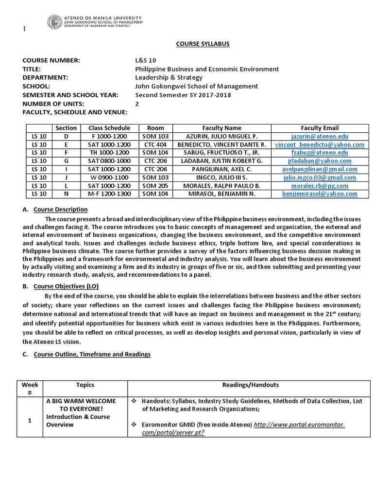 Course Number: Title: Department: School: Semester and School Year ...