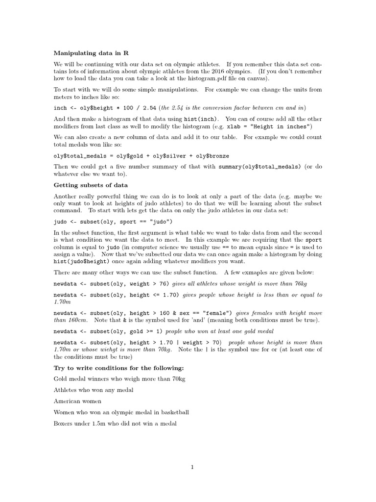 Subsetting Data | Download Free PDF | Data | Histogram
