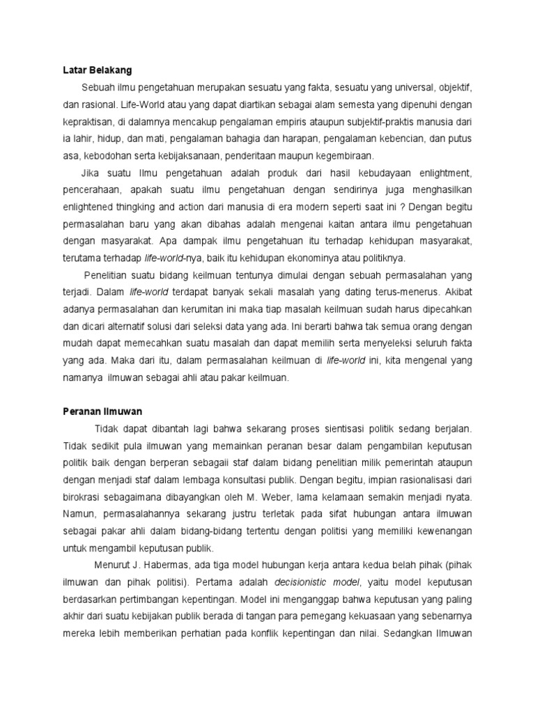 LB & Peranan Ilmuwan | PDF | Politik
