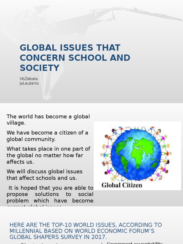 Global Issues Impacting Schools & Society | PDF | Sustainability ...