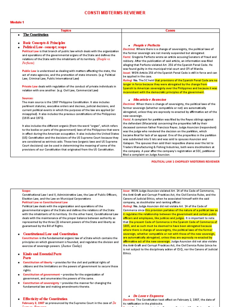 Consti Chopsuey Midterms Reviewer | PDF | Constitutional Amendment | Initiative