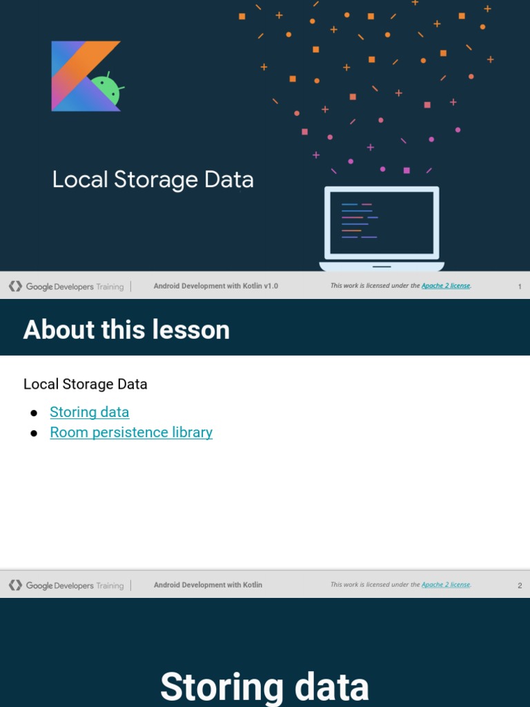 Local Storage Data Android Development With Kotlin V10 Pdf Relational Database Databases