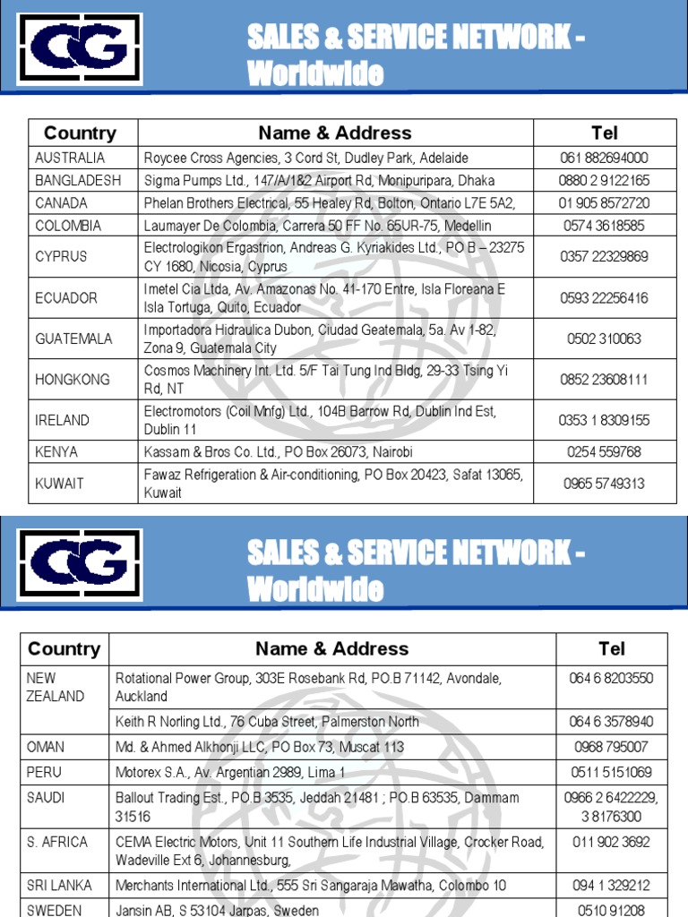 Global Sales & Service Contacts | PDF | Nature