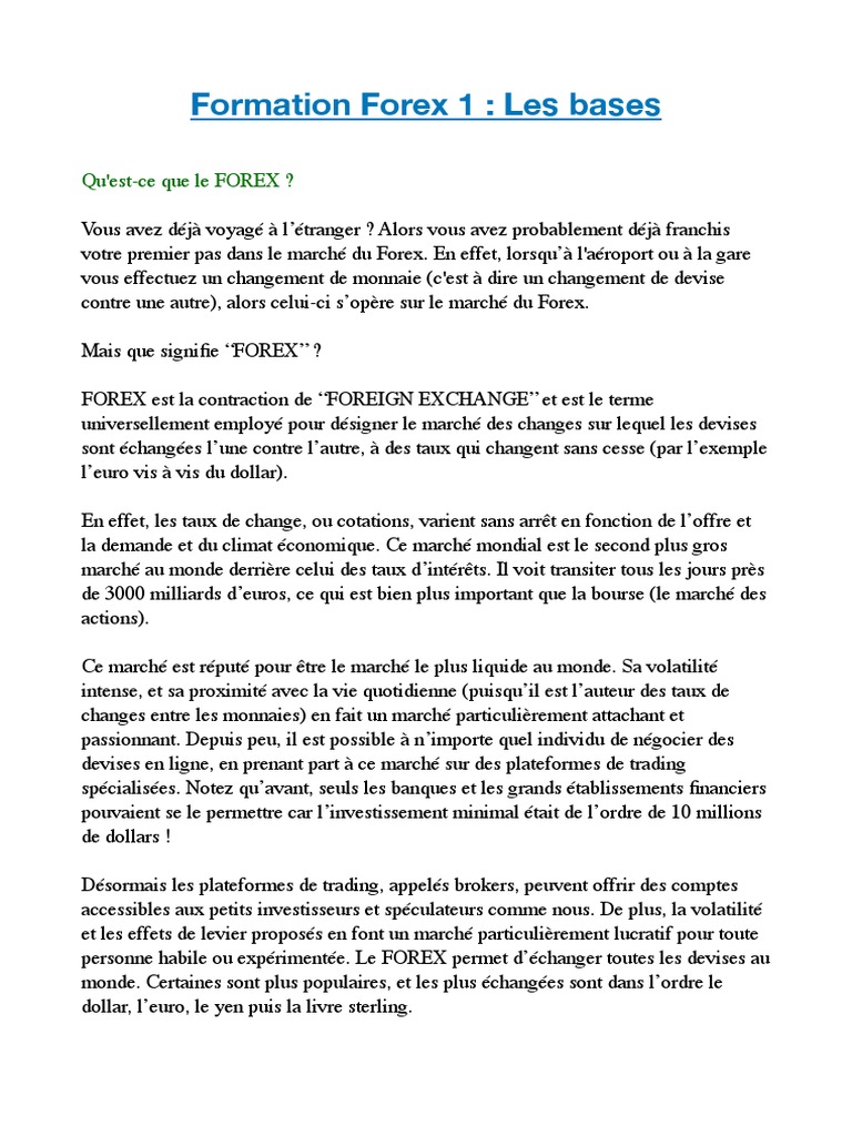 Debuter en Trading | PDF | Forex | Opérateur de marché