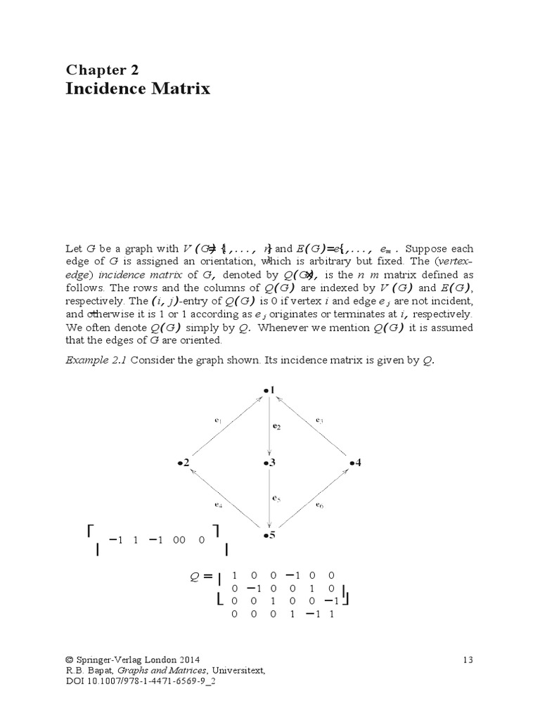 Understanding Graph Incidence Matrices | PDF | Matrix (Mathematics ...