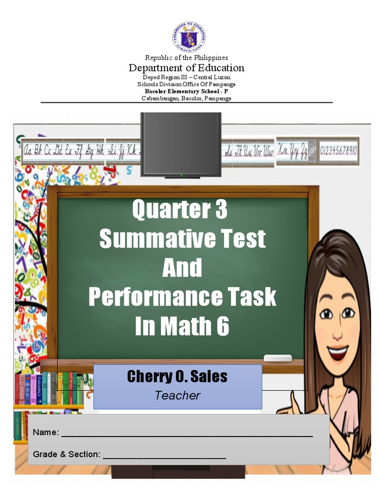 Math 6 Summative & Performance Test Q3 | PDF | Speed | Equations