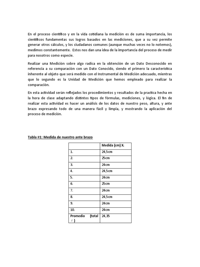 Practica Mediciones | PDF | Medición | Desviación Estándar