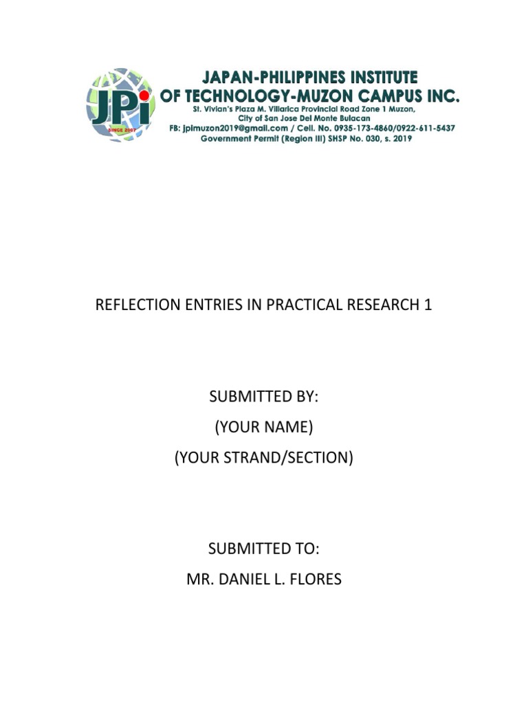 Reflection Entries in Practical Research 1 | PDF | Career & Growth ...