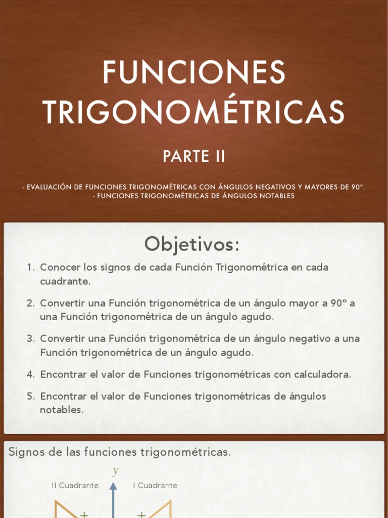 Funciones Trigonométricas y Ángulos Notables | PDF | Trigonometría ...