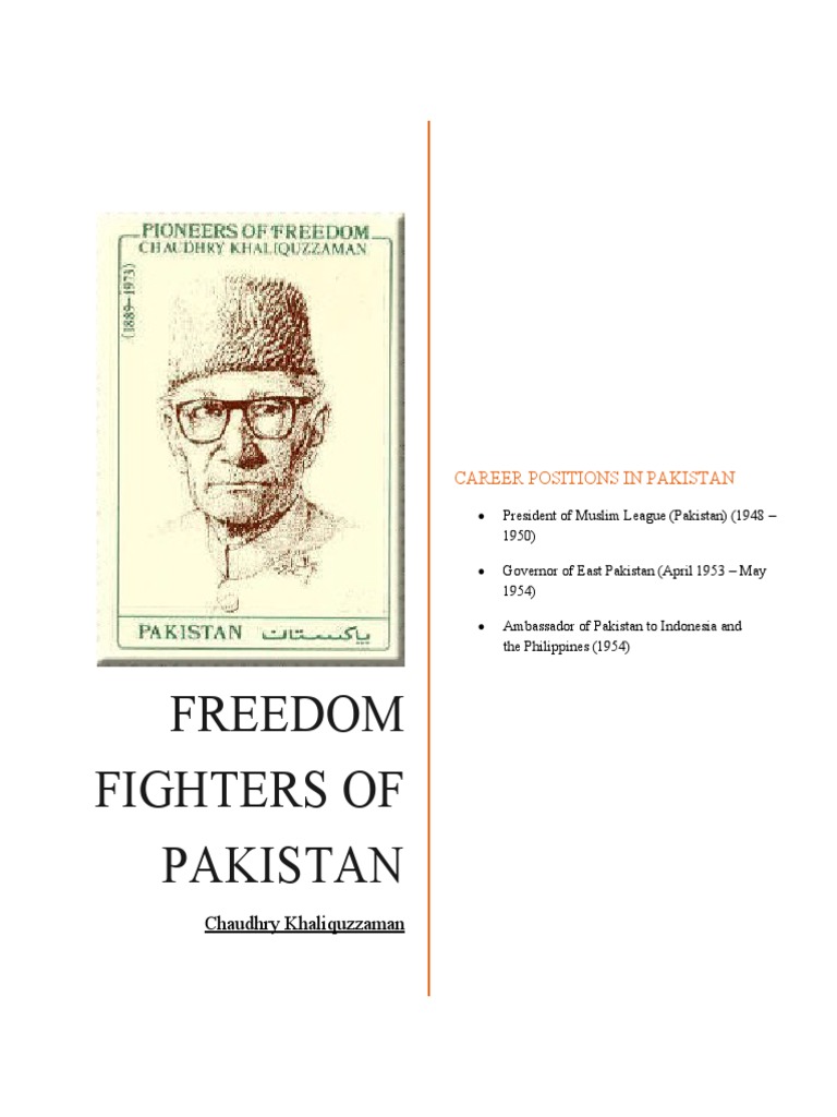 Freedom Fighters of Pakistan: Chaudhry Khaliquzzaman | PDF | Pakistan ...