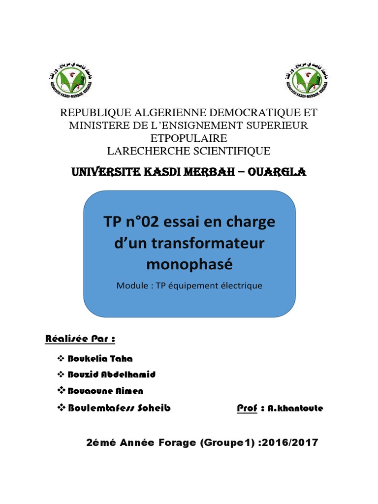 Tp02 Equipment Electrique | PDF | Courant continu haute tension | Électrotechnique