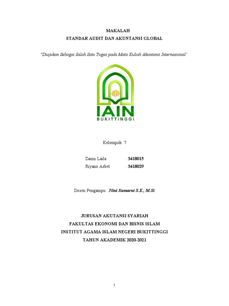 Mklah Klmpok 7 Akuntansi Internasional | PDF | Bisnis | Teknologi & Rekayasa
