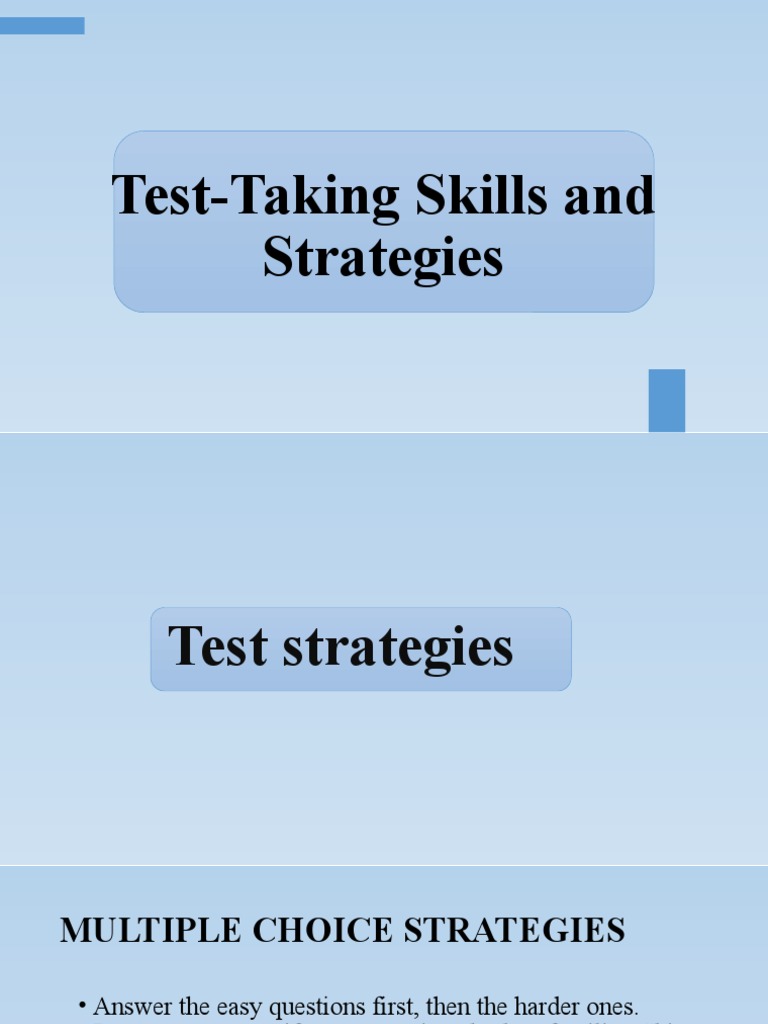 Rev Test Taking | PDF | Multiple Choice | Critical Thinking
