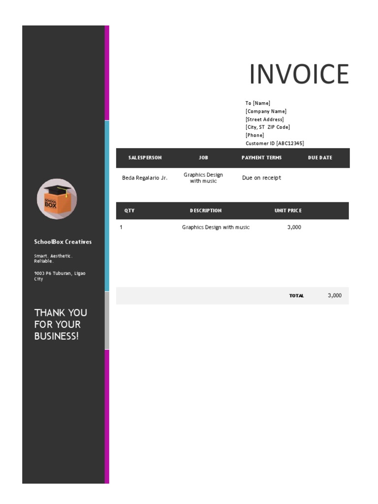 Invoice: Thank You For Your Business! | PDF