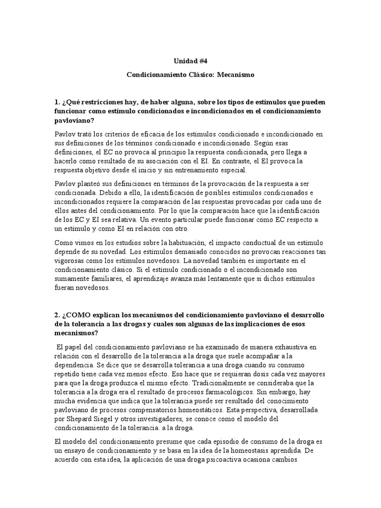 Factores que influyen en el condicionamiento clásico | PDF ...