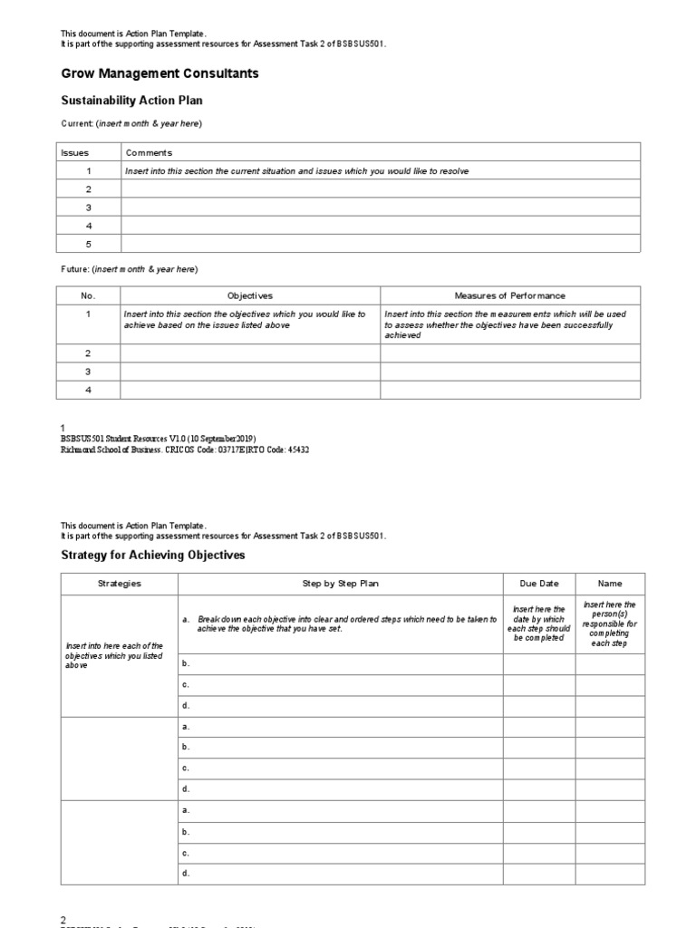 Grow Management Consultants: Sustainability Action Plan | PDF | Business