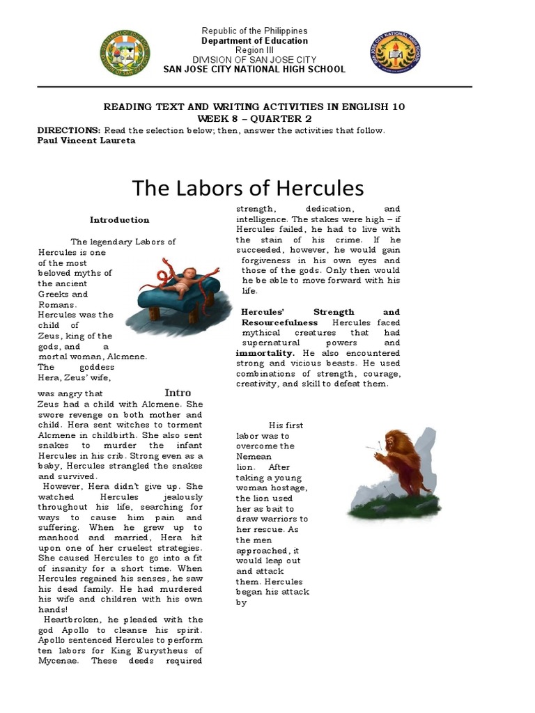Hercules and His Twelve Labors | PDF | Hera | Mythology