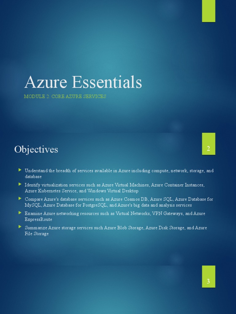 Azure Essentials: Module 2: Core Azure Services | PDF | Cloud Computing ...