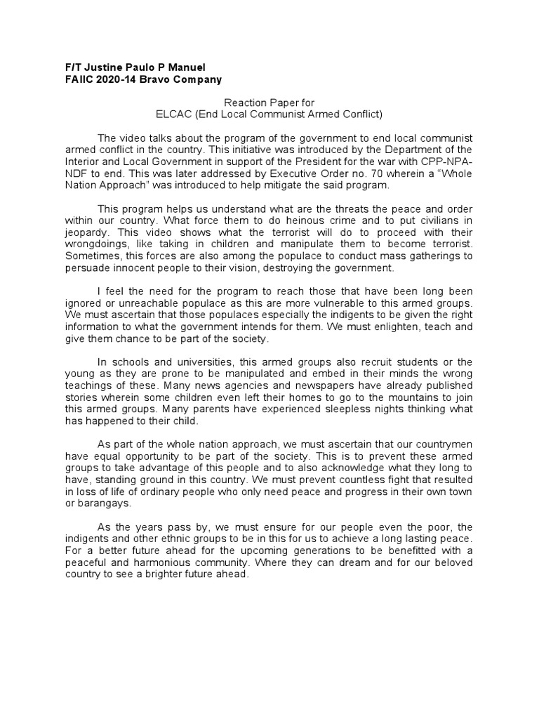 ELCAC: A Path to Lasting Peace | PDF | Human Rights Abuses | Social Institutions