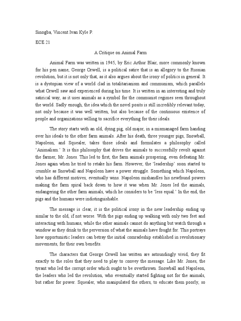 Sinogba CritiquePaper | PDF