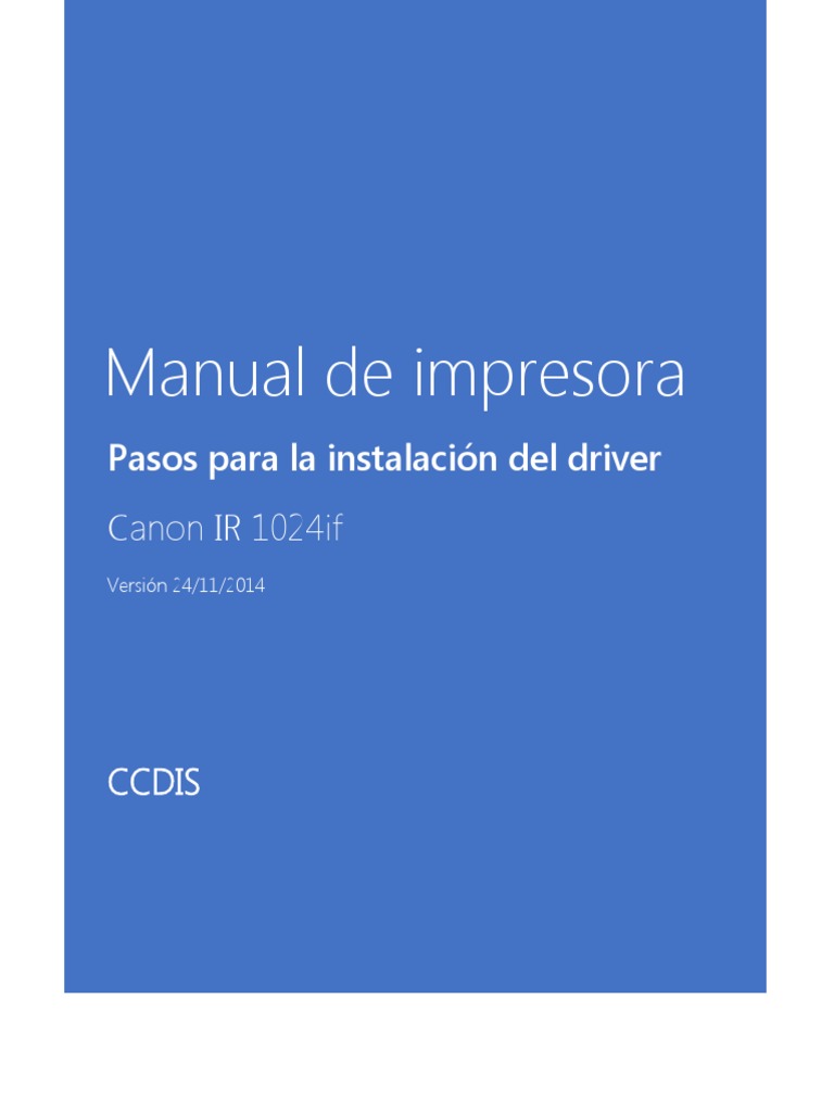 Manual Instalacion Canon IR1024IF | PDF | Ingeniería Informática ...