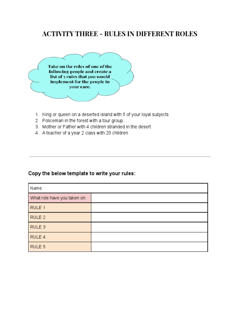 Role Play Rules | PDF