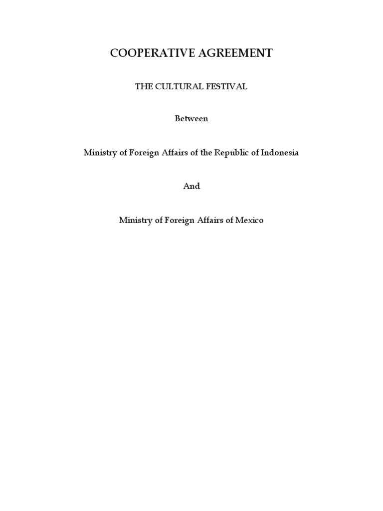 Cooperative Agreement | PDF