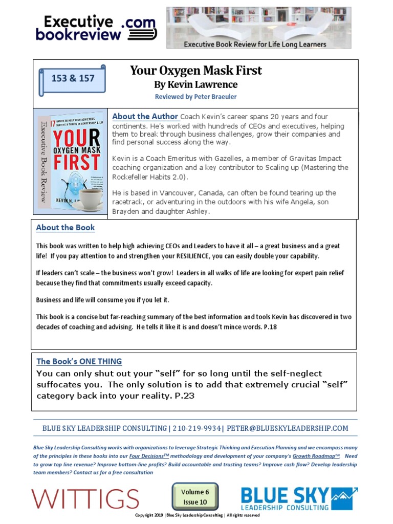 Your Oxygen Mask First: by Kevin Lawrence | PDF | Human Nature | Learning