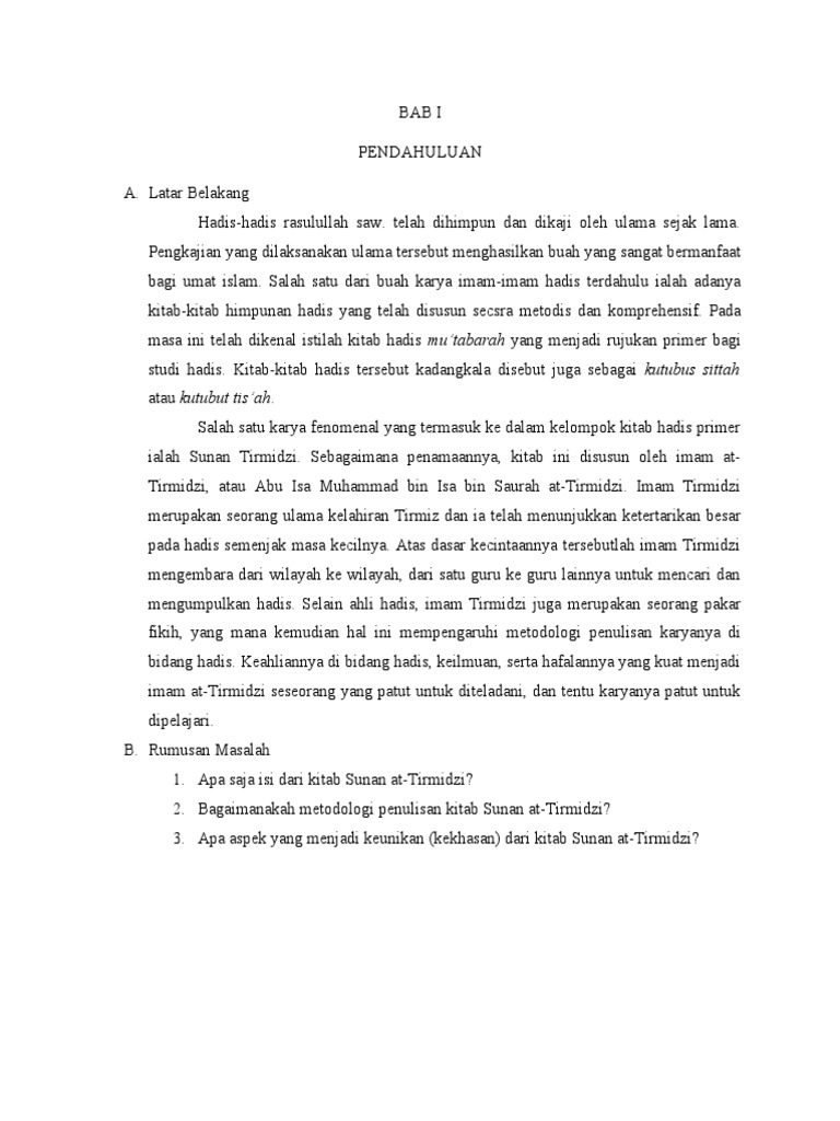 Makalah Kitab Sunan Tirmidzi | PDF