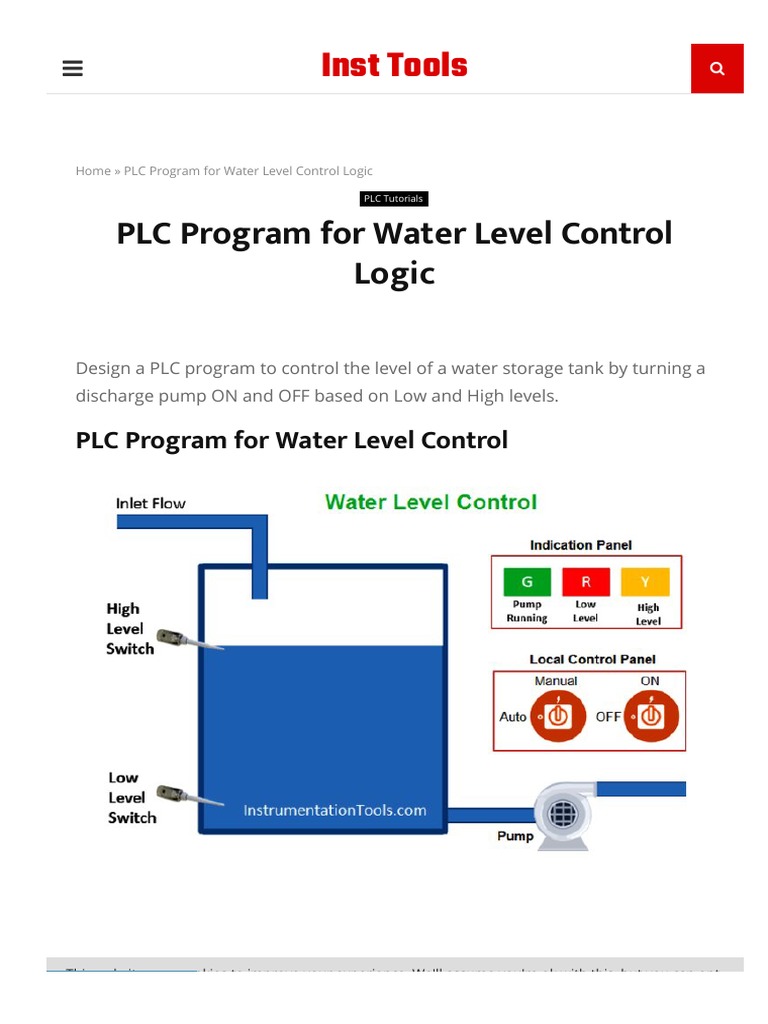 Instrumentationtools Com PLC Program Water Level Control | PDF | Programmable Logic Controller ...