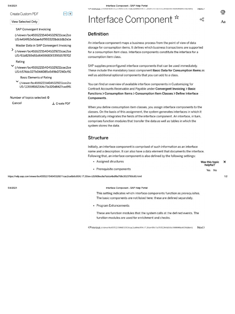 Interface Component - SAP Help Portal | PDF