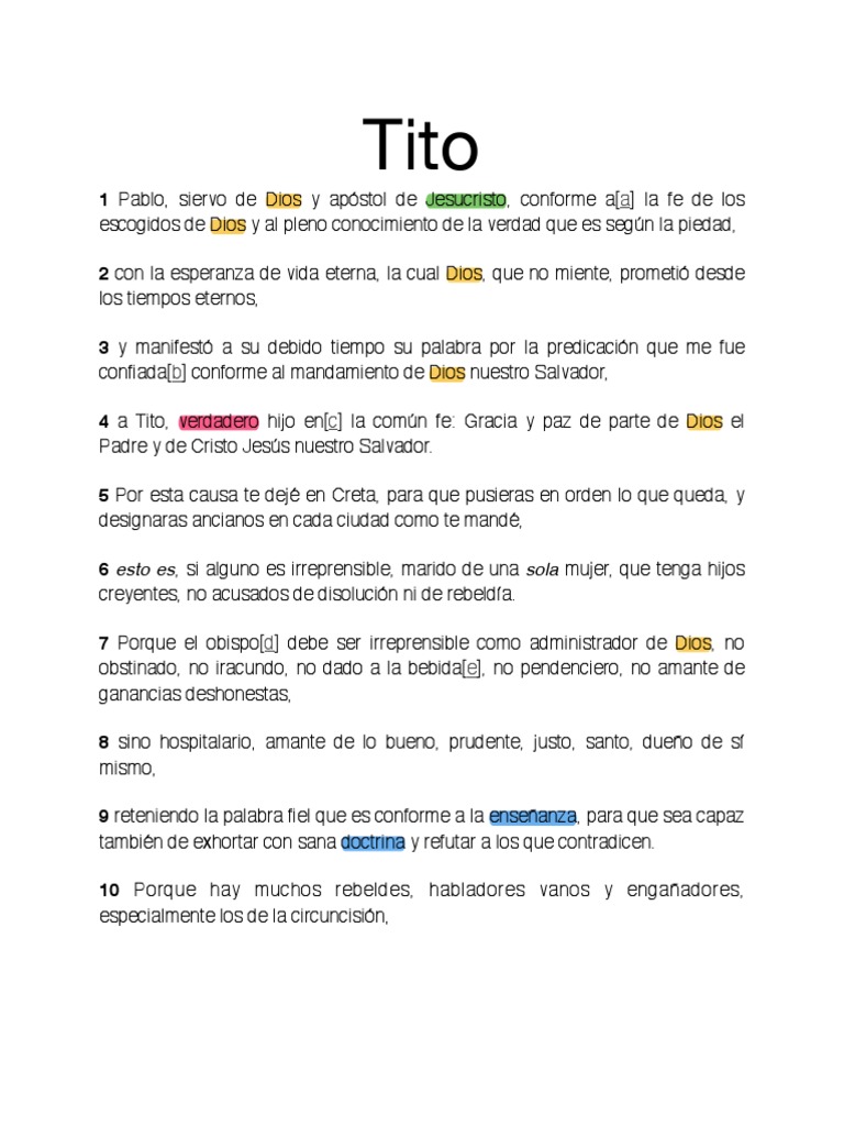 Estudio del Libro de Tito en la Biblia | PDF | Fe | Jesús