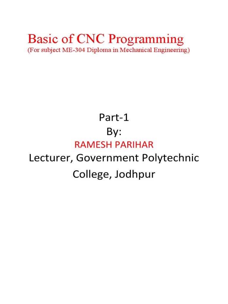 Basic of CNC Programming - 1 | PDF