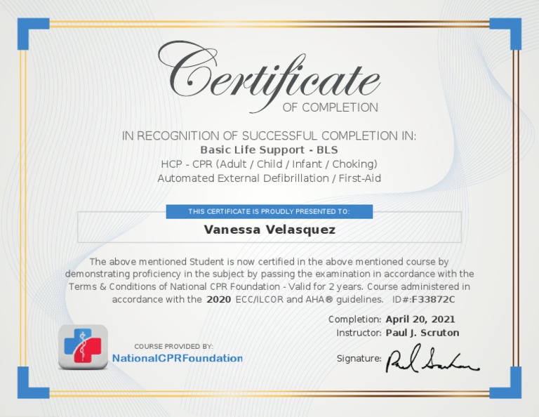 First Aid Training Certificate Template