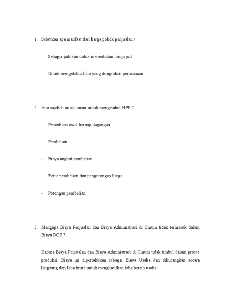 Soal HPP | PDF