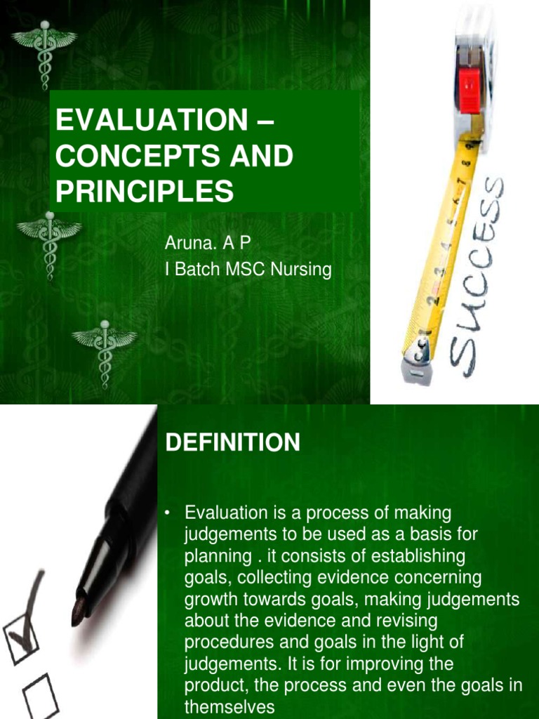 Evaluation Concept & Principles | PDF | Evaluation | Educational Assessment