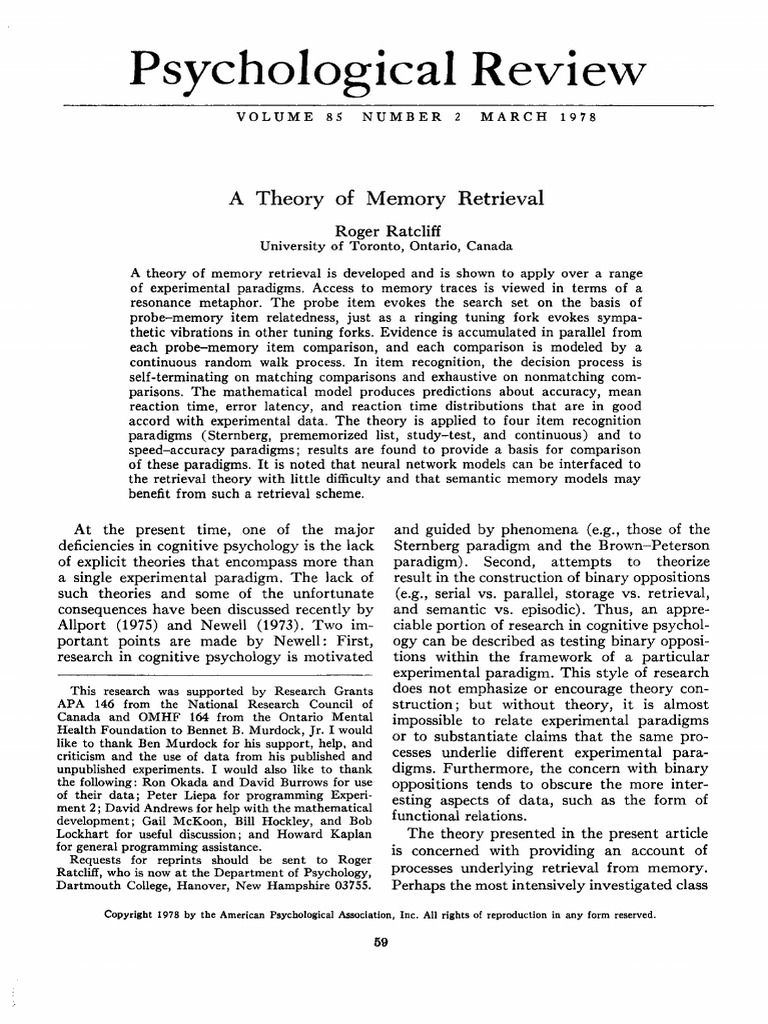 10.1.1.408.5587 Roger and Ratcliff | PDF | Mental Chronometry ...