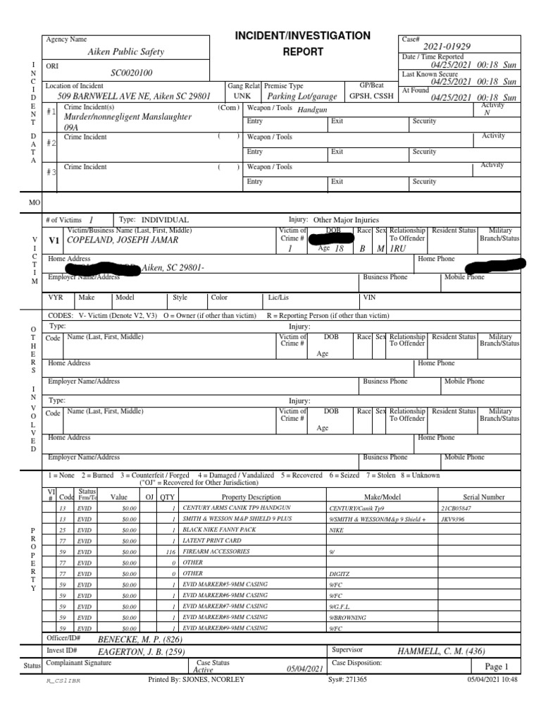 Incident Report: Reggie Tyrell Jones | PDF