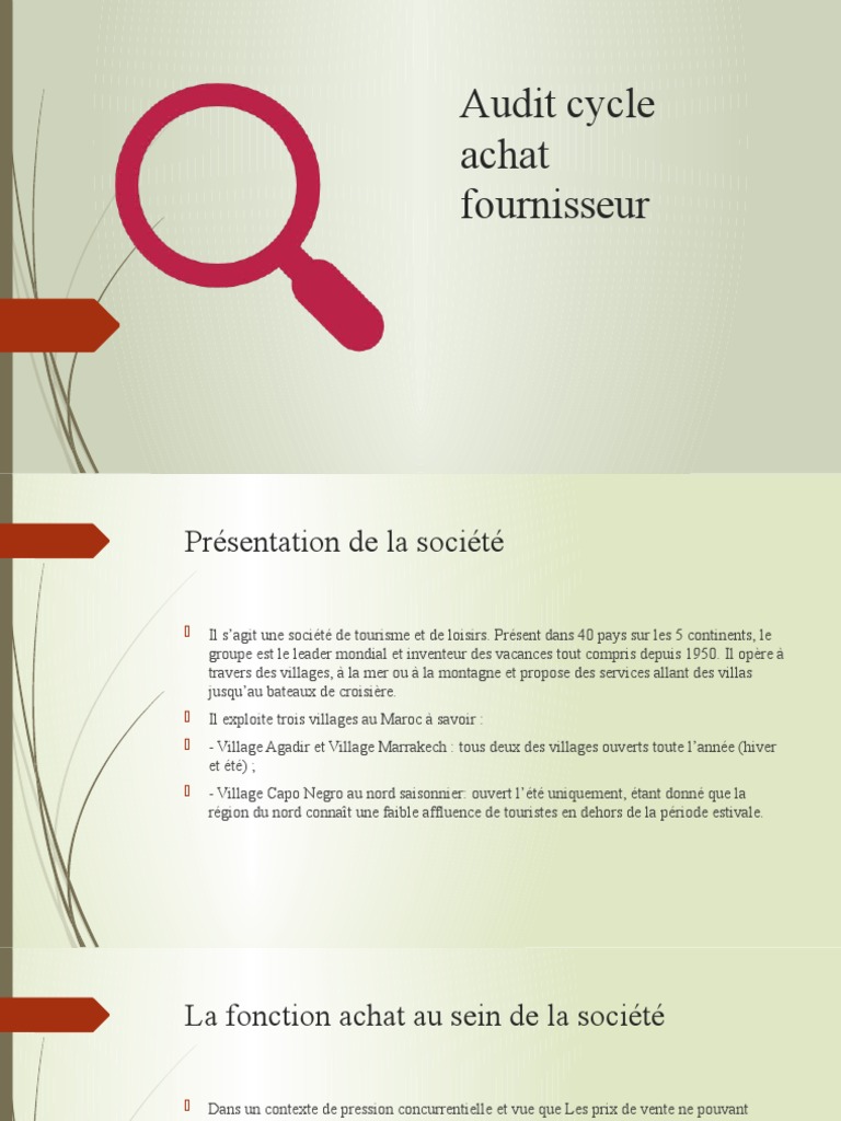 Audit Cycle Achat Fournisseur | PDF | Facture | Inventaire