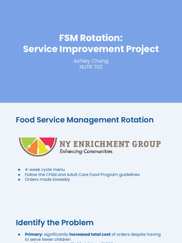 Service Improvement Project Presentation | PDF | Foods | Food And Drink