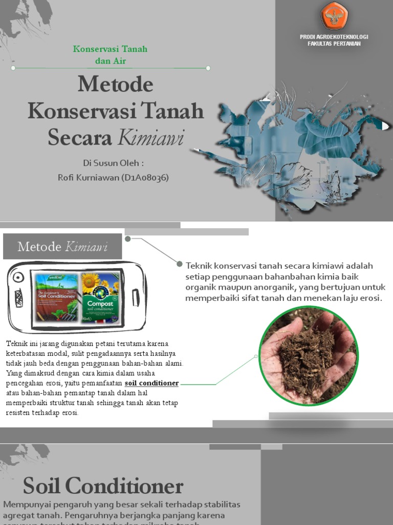 Metode Konservasi Tanah Secara Kimiawi - Rofi Kurniawan - D1A018036 | PDF
