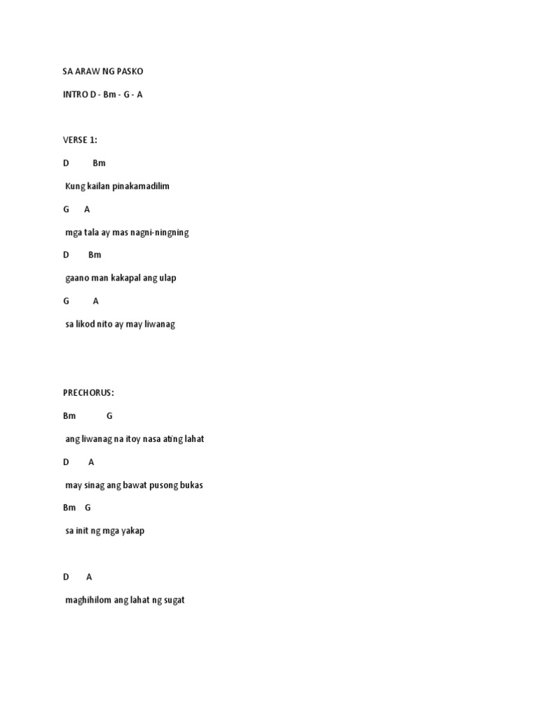 Christmas Song Lyrics PDF
