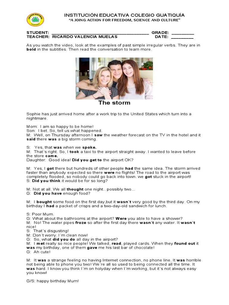 Dialogue in Simple Past Tense | PDF