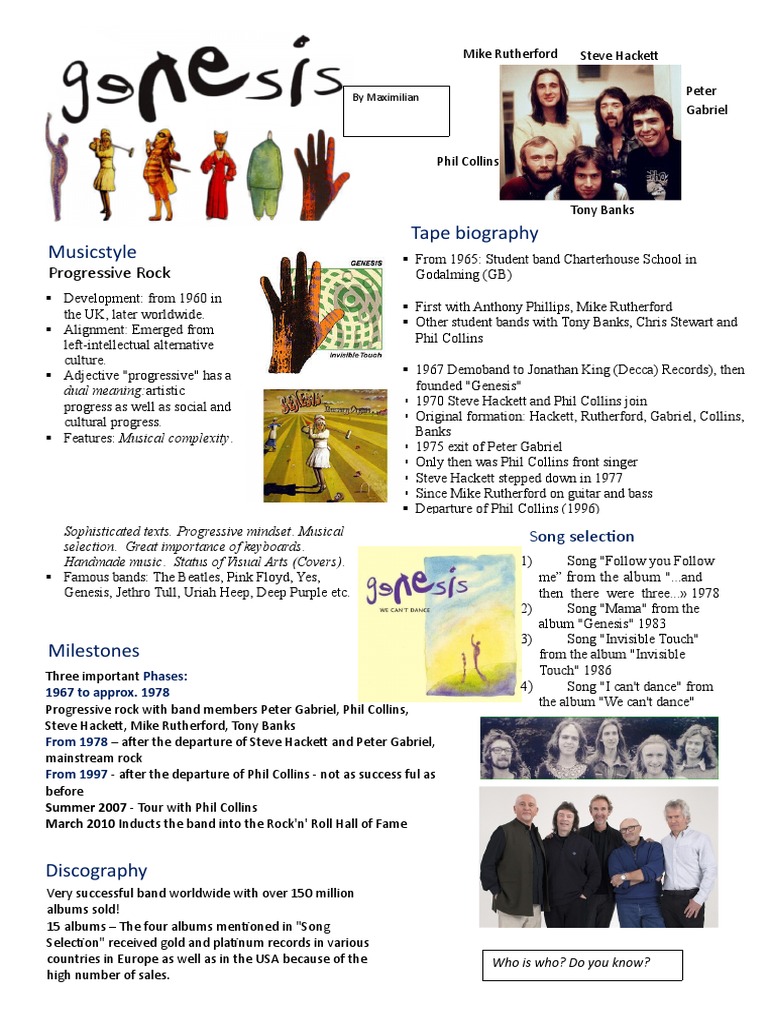 Genesis Band History and Milestones | PDF | Rock Music | Popular Music