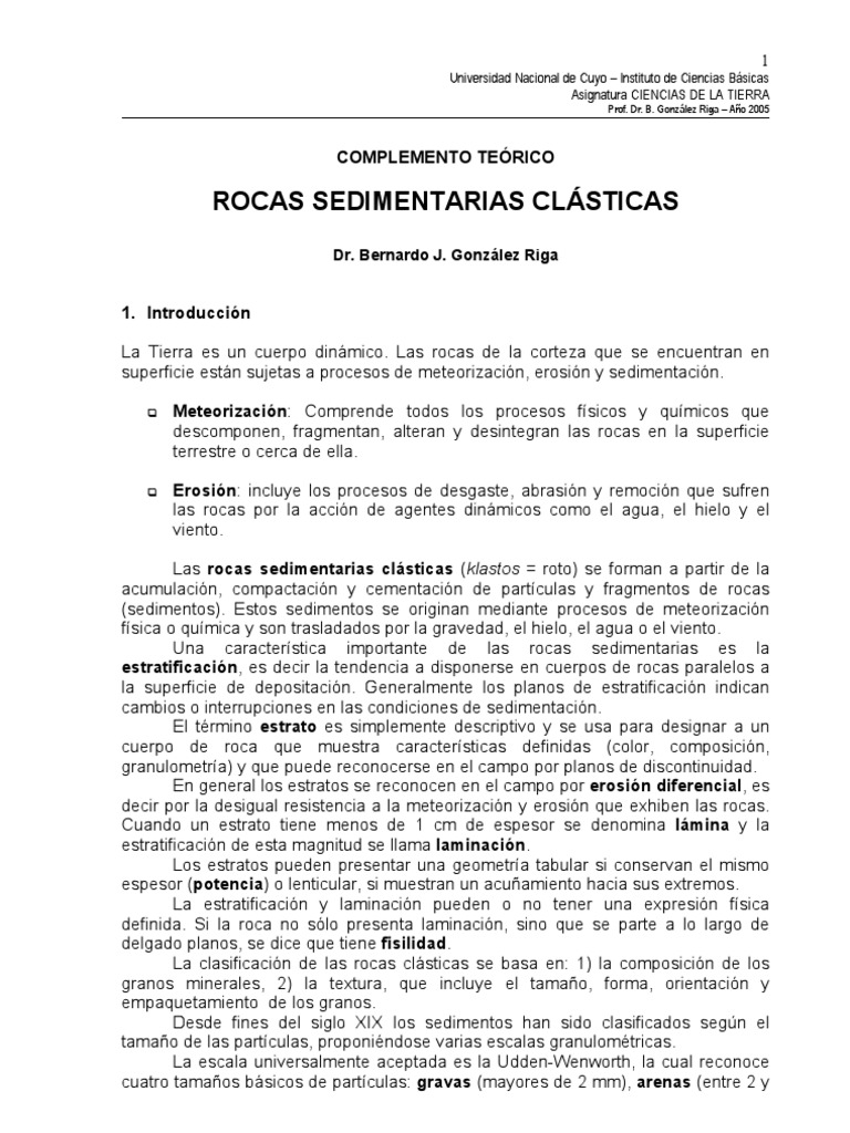 Rocas Clasticas | PDF | Roca clástica | Roca (geología)