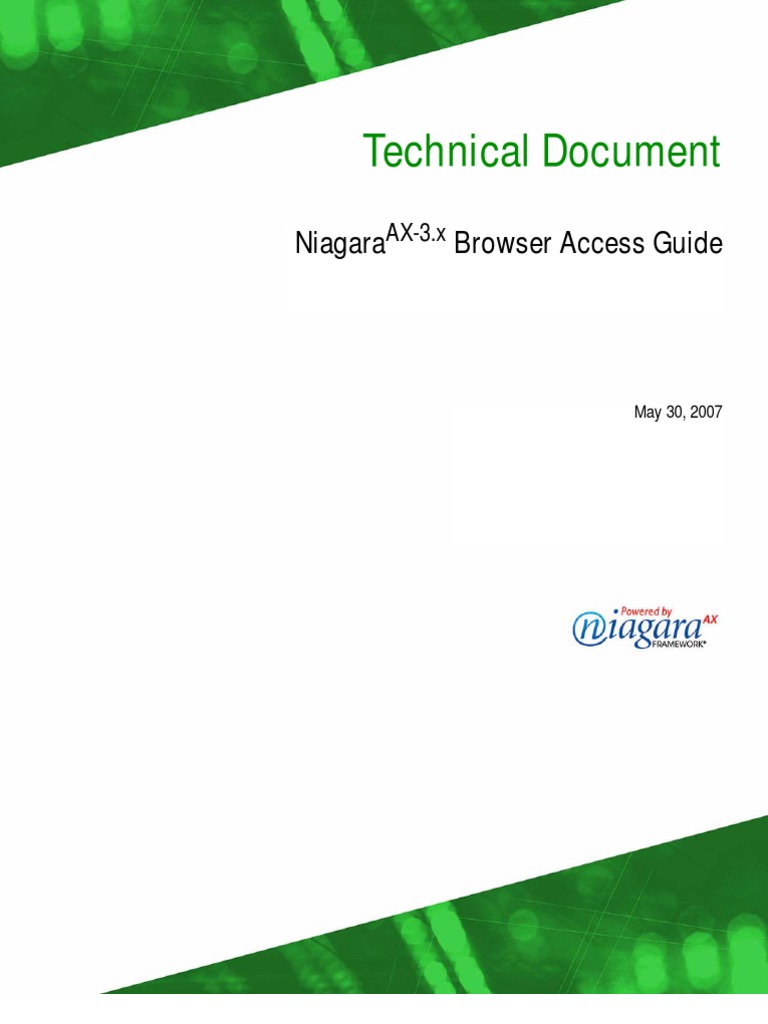 Niagara AX Browser Access Guide | PDF | Web Page | World Wide Web