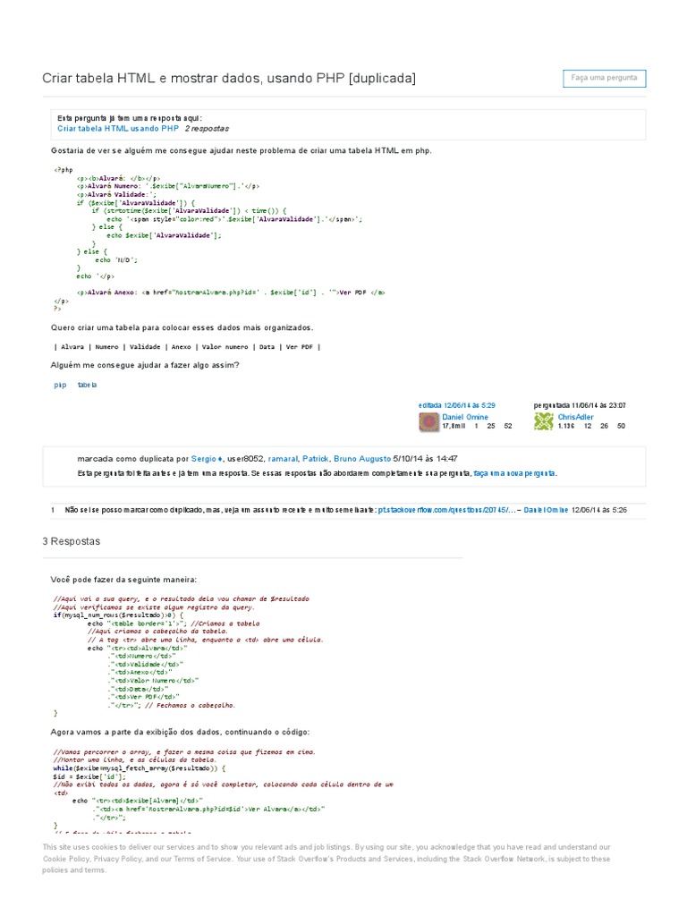 Criar Tabela HTML e Mostrar Dados, Usando PHP | PDF | Php | Engenharia ...