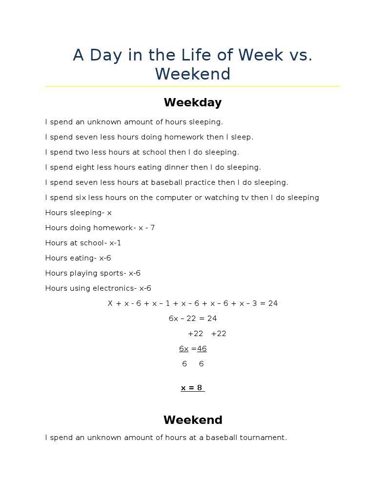 Weekday vs. Weekend Time Breakdown | PDF