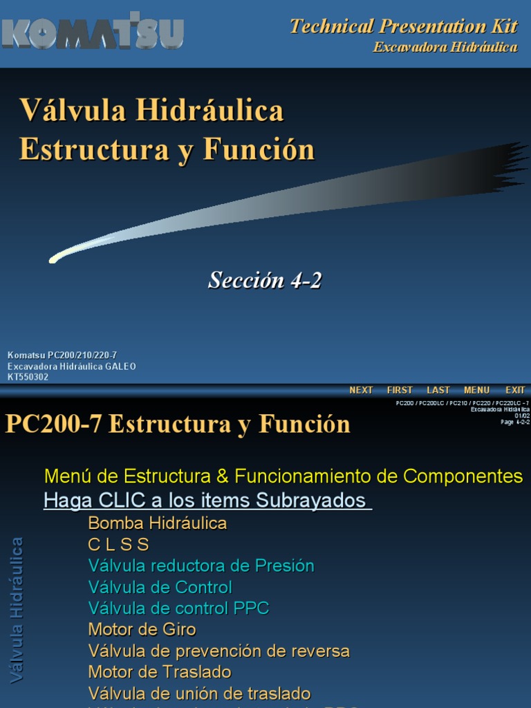 Komatsu PC200-220-7 Valvula Hydraulica | PDF | Ingeniería hidráulica | Máquinas
